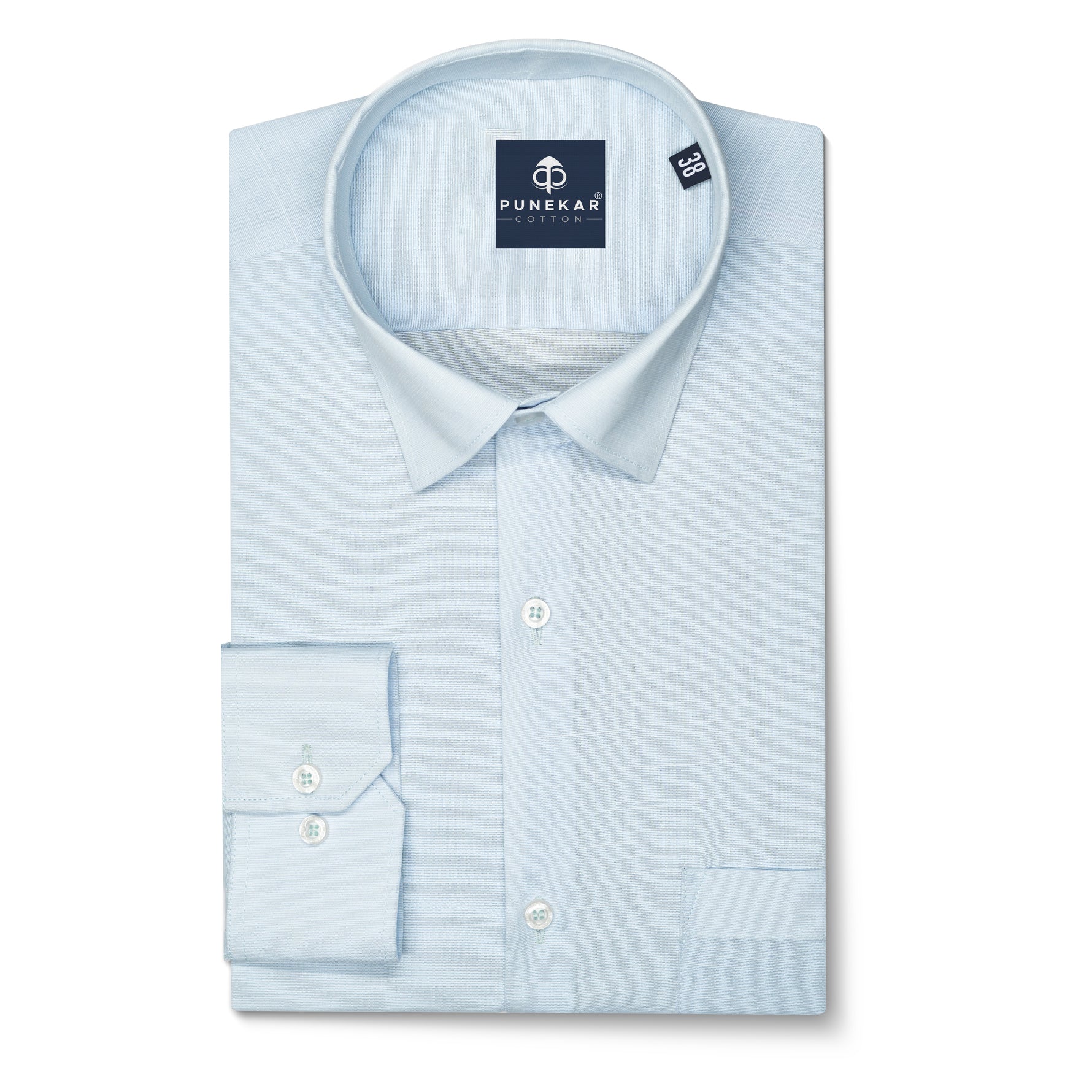 Light Blue Color Lining Texture Pure Cotton Shirt For Men – Punekar Cotton