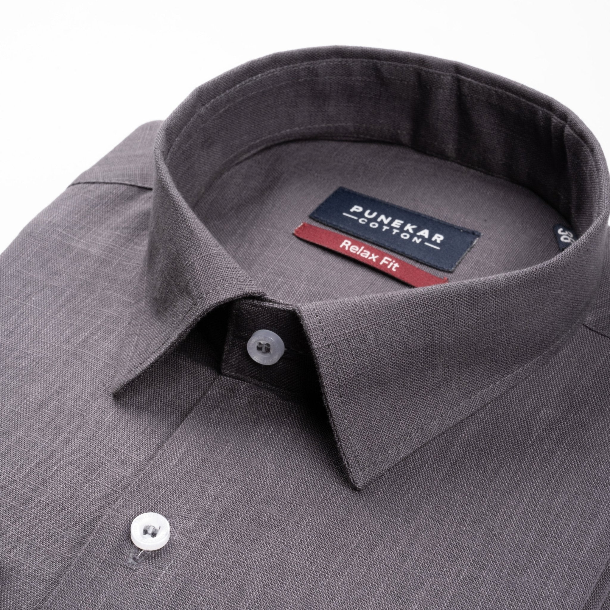 Carbon Color Linen Formal Shirts For Men – Punekar Cotton