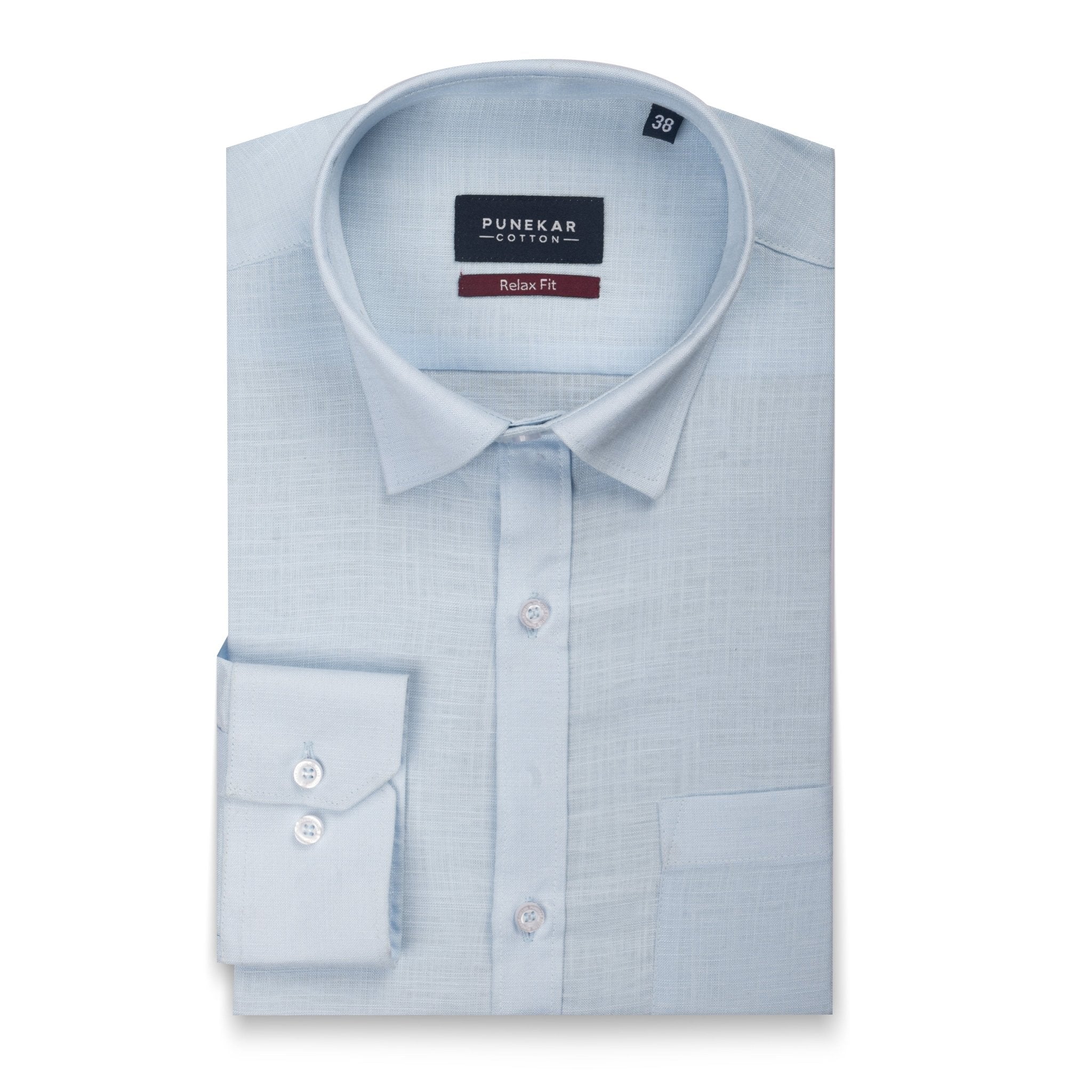 Light Blue Color Lyocell Cotton Shirt For Men – Punekar Cotton