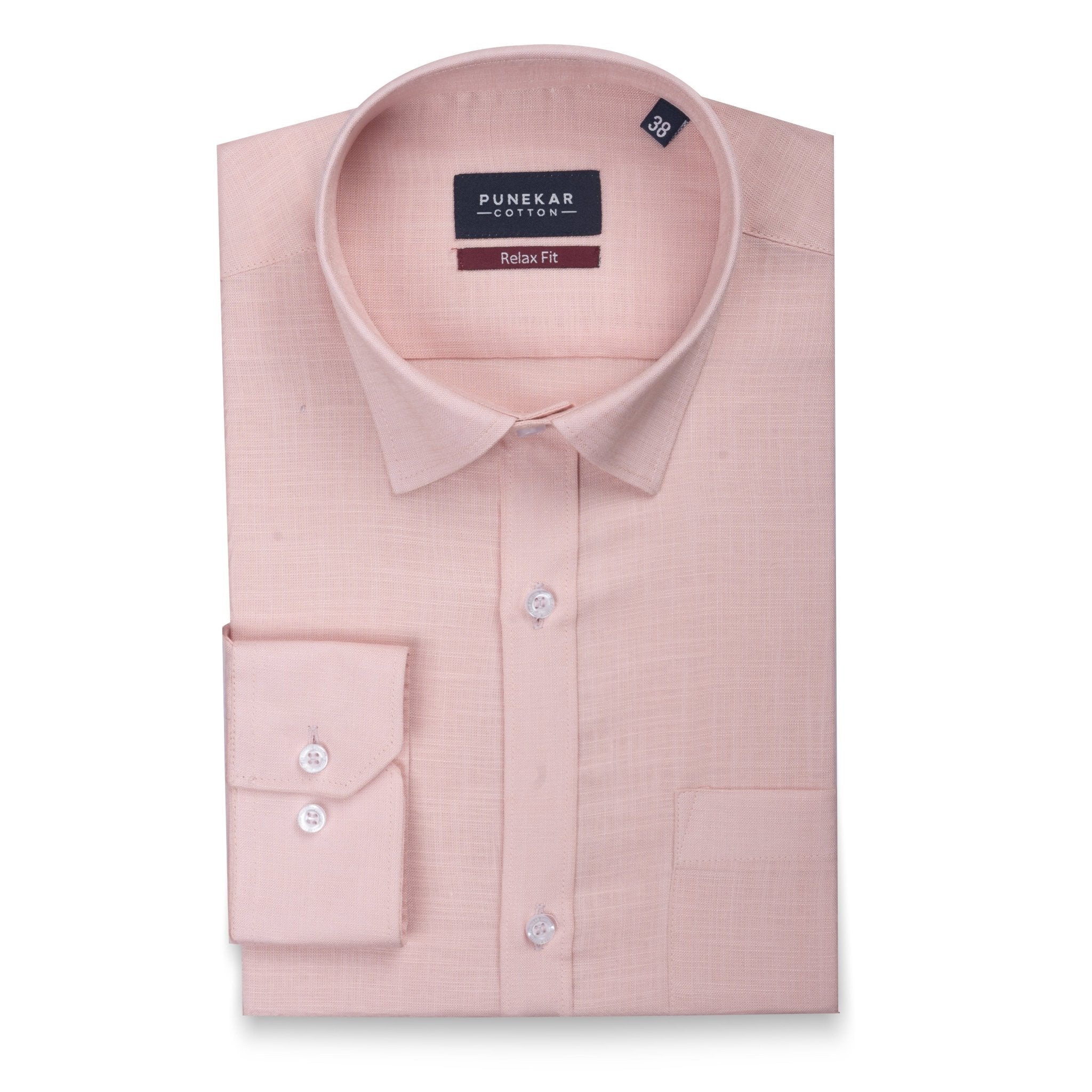 Peach Pink Color Lyocell Cotton Shirt For Men – Punekar Cotton