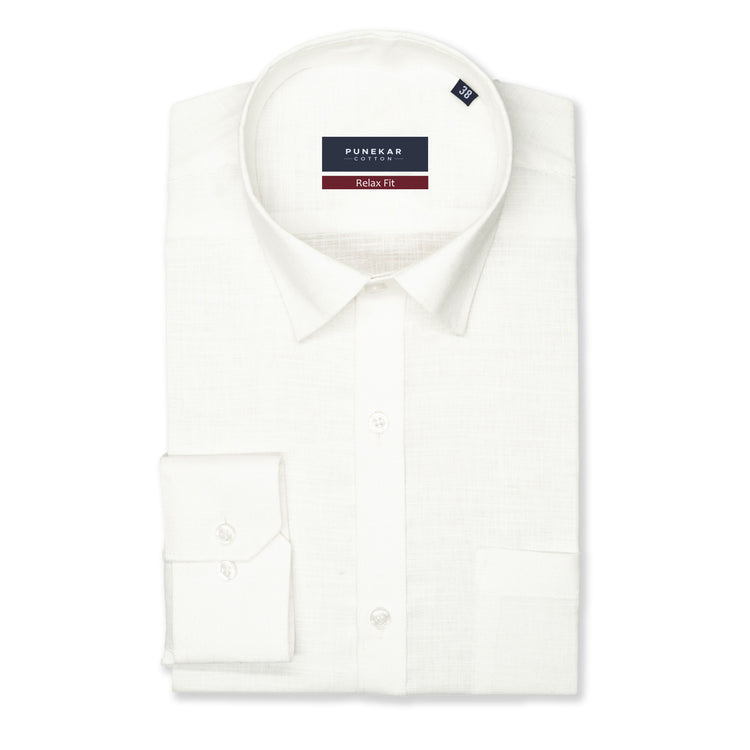 White Color Poly Cotton Shirt For Men – Punekar Cotton