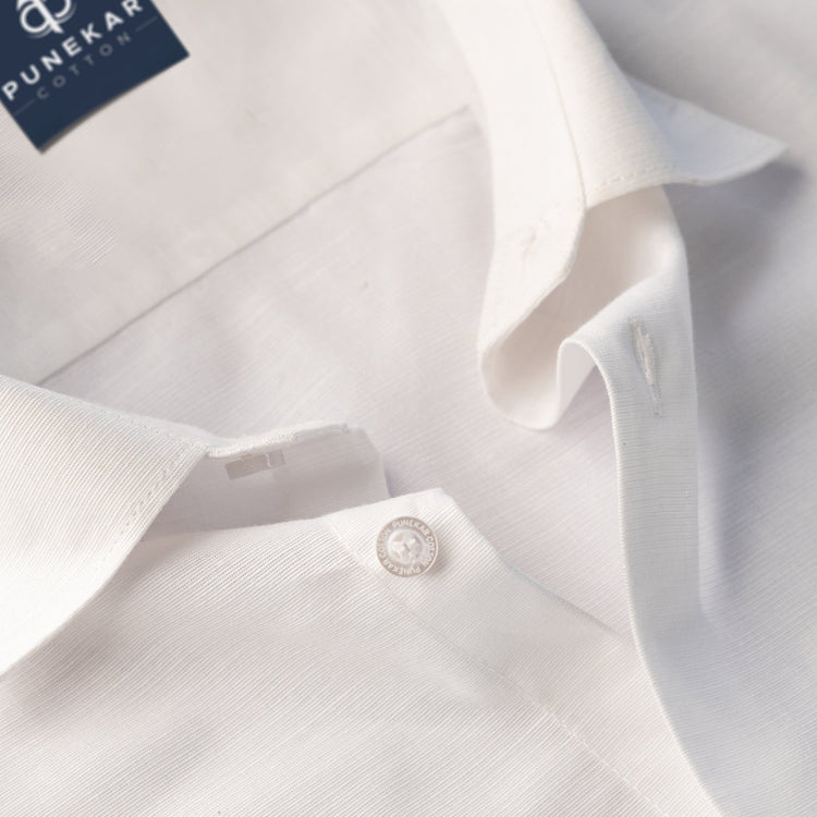White Color Lining Texture Pure Cotton Shirt For Men – Punekar Cotton