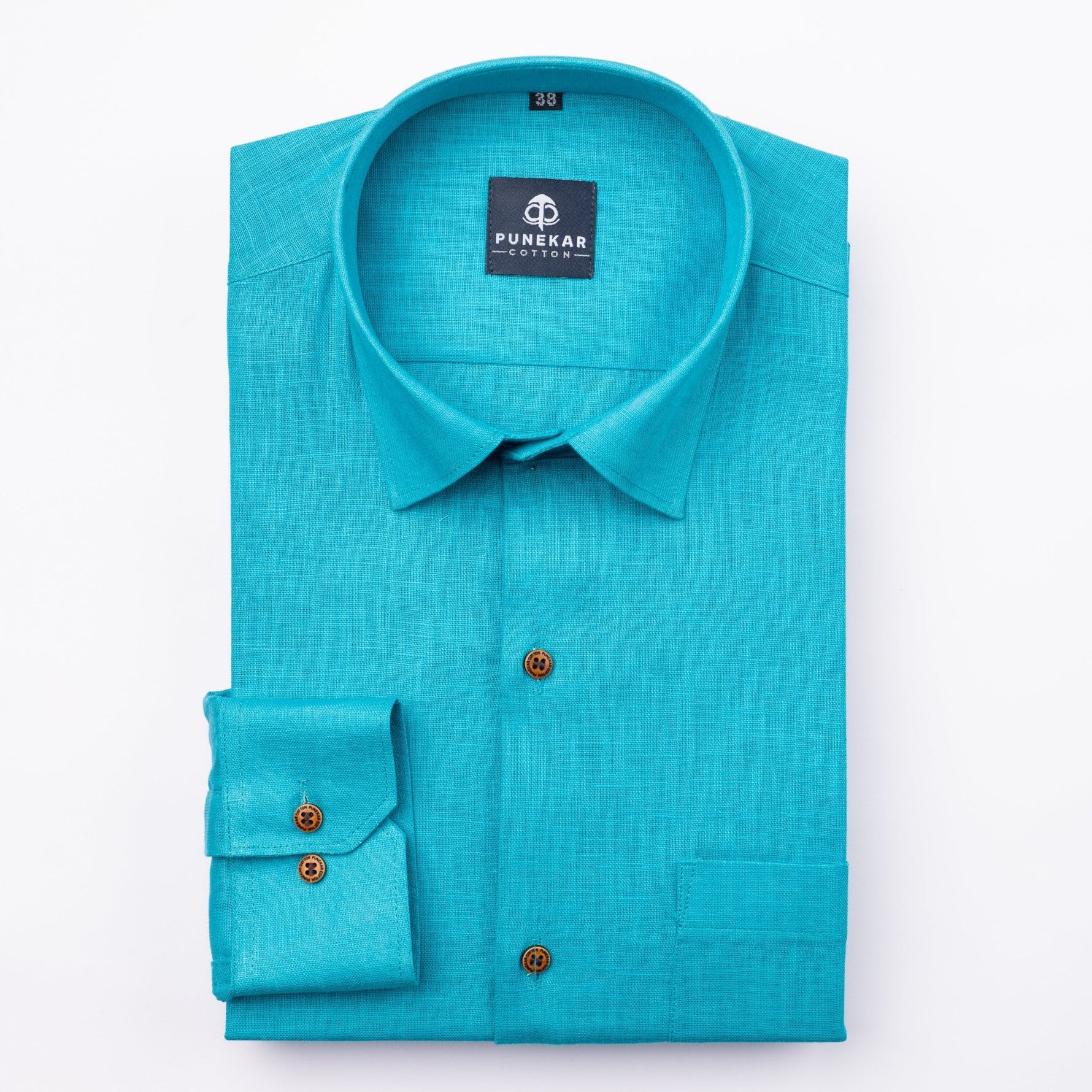 Blue Color Linen Formal Shirts For Men – Punekar Cotton