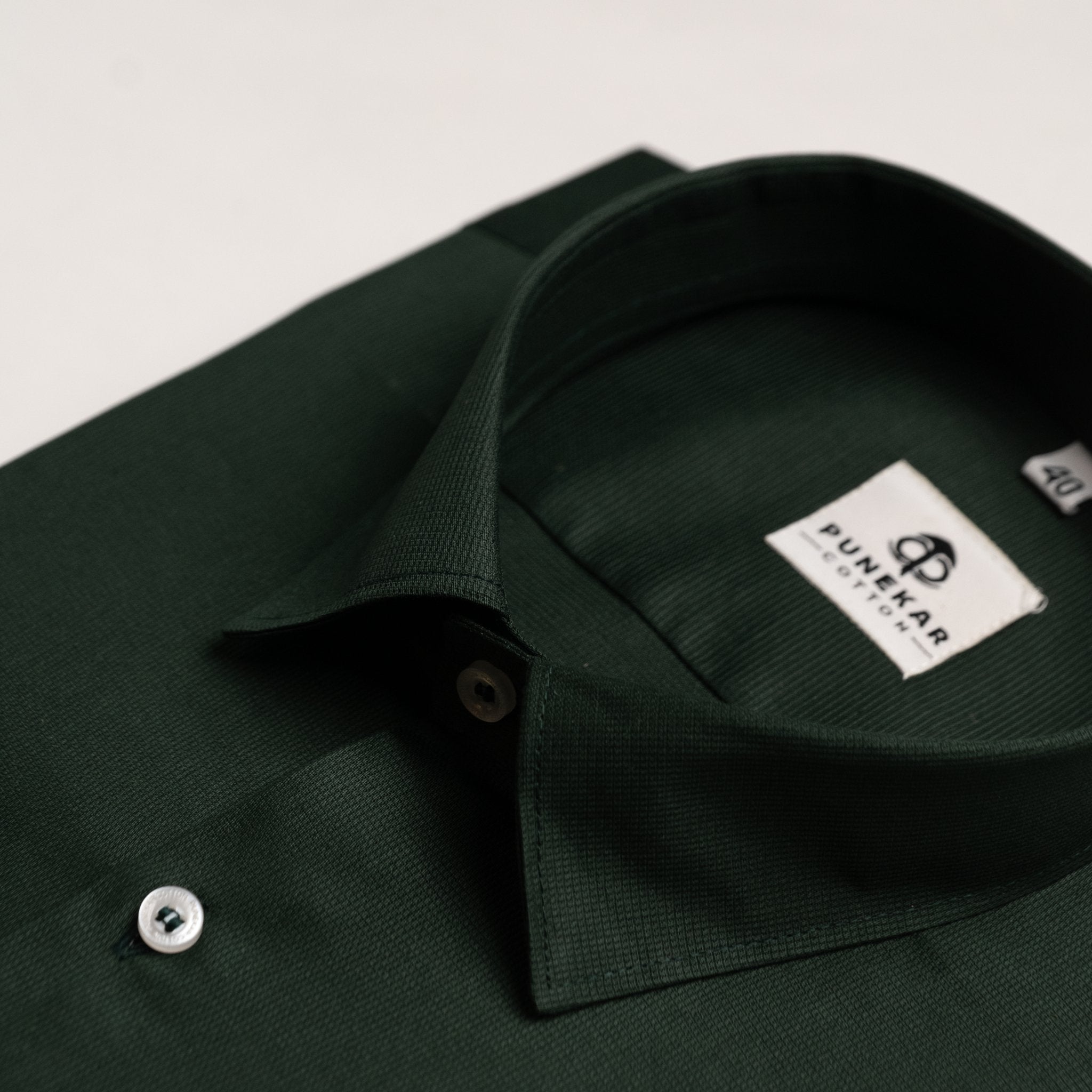 Forest Green Color Micro Checks Texture Satin Cotton Shirt For Men ...
