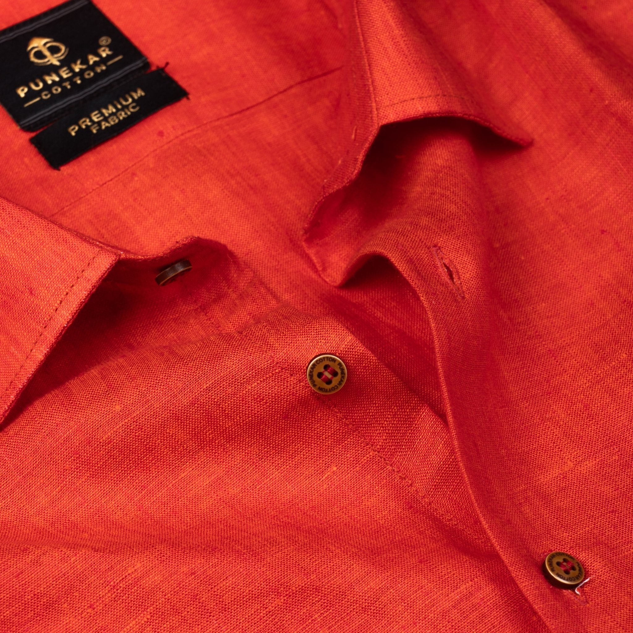 Red Color Prime Linen Shirt For Men – Punekar Cotton