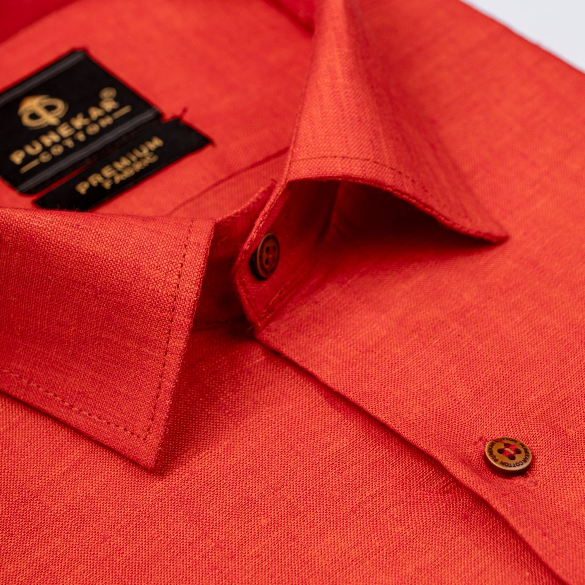 Red Color Prime Linen Shirt For Men – Punekar Cotton