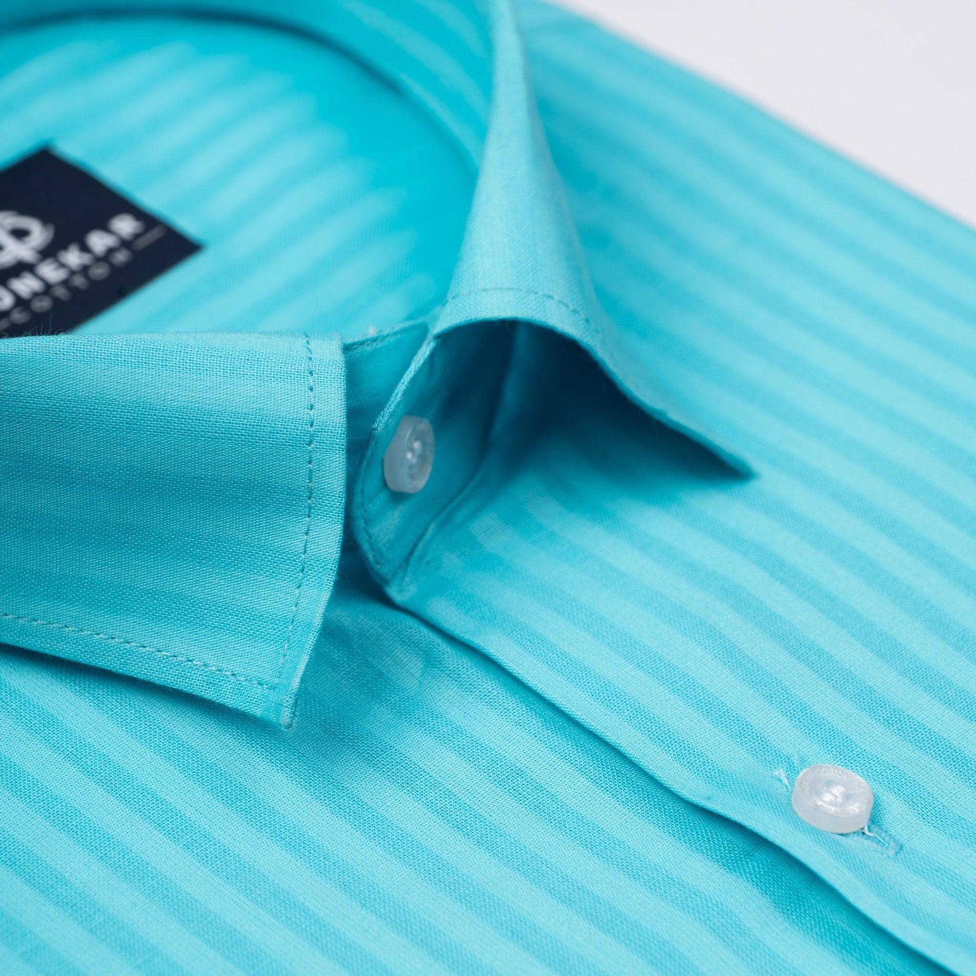 Sky Blue Color vertical Cotton stripe Shirt For Men – Punekar Cotton