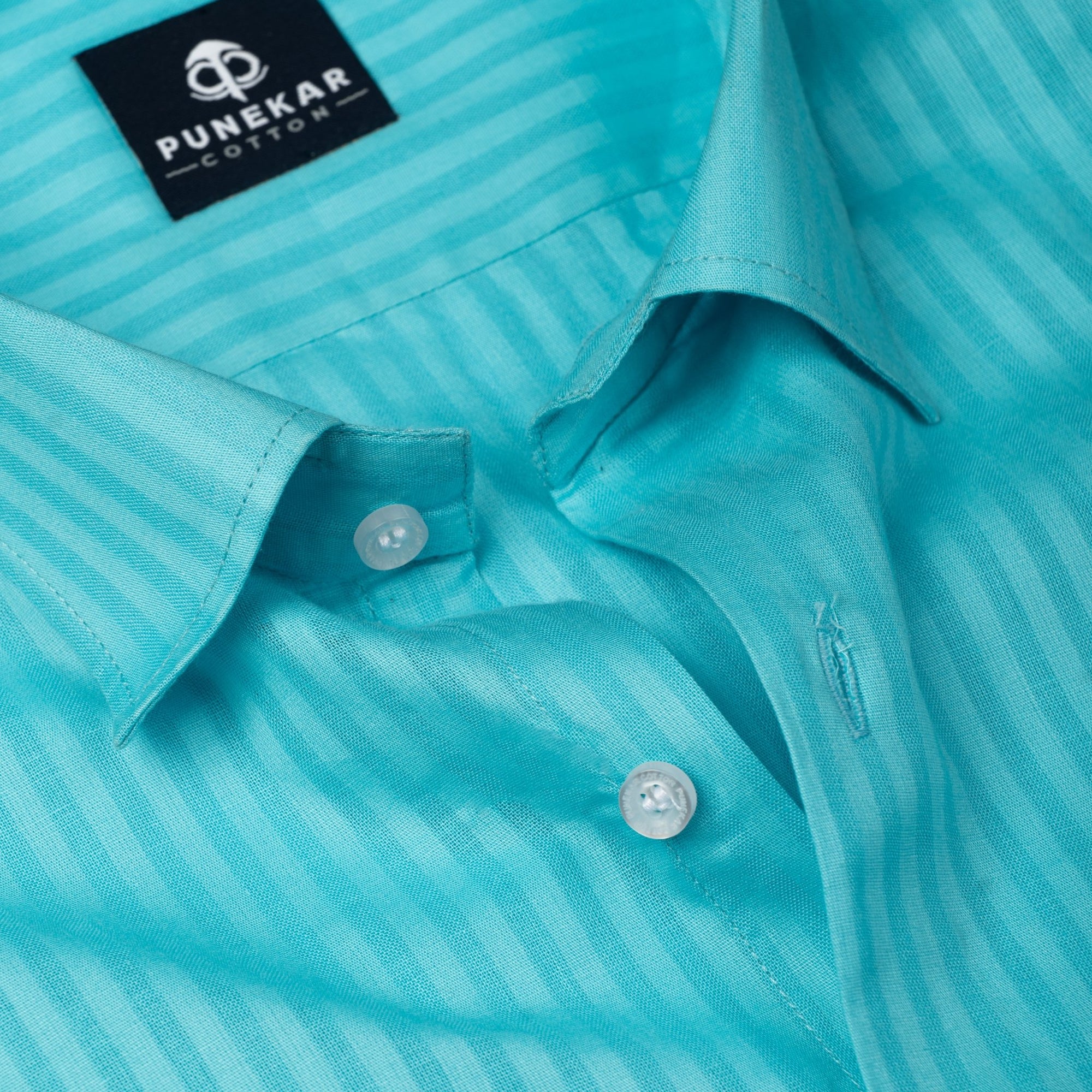 Sky Blue Color vertical Cotton stripe Shirt For Men – Punekar Cotton