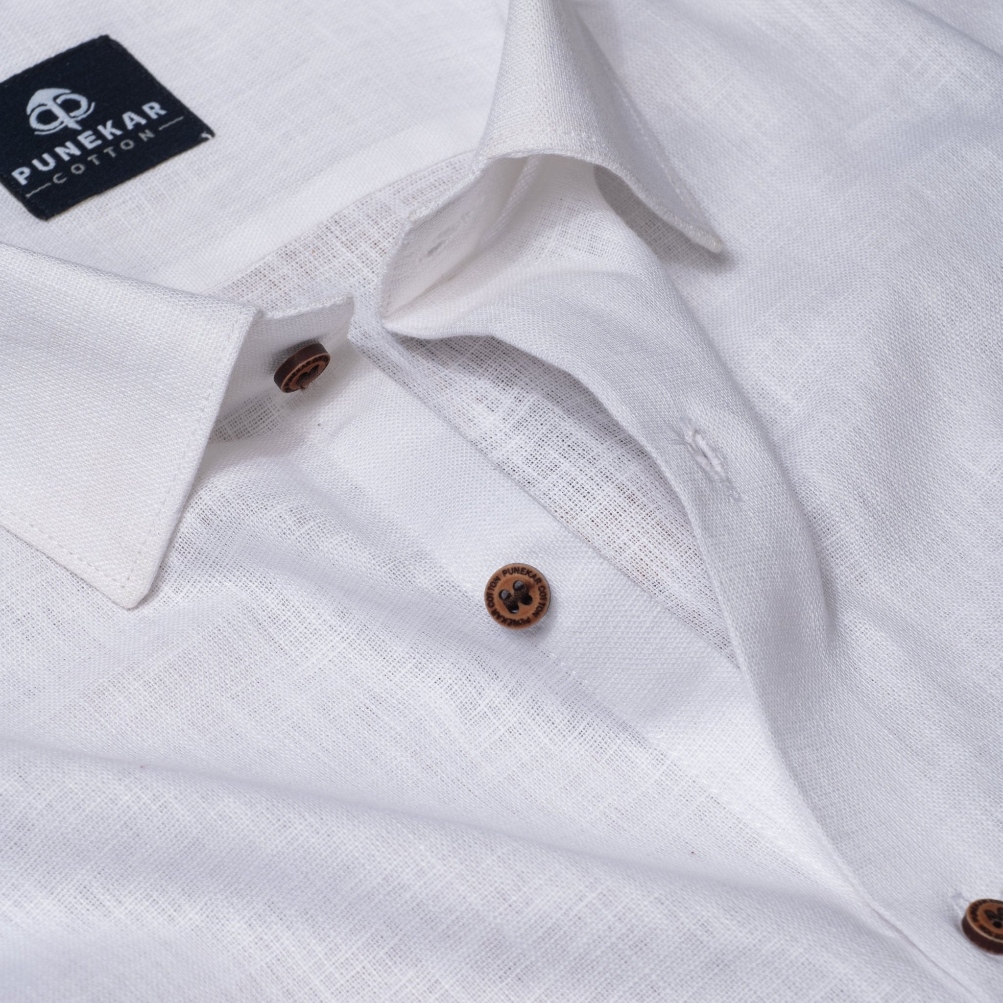 White Color Linen Formal Shirts For Men – Punekar Cotton